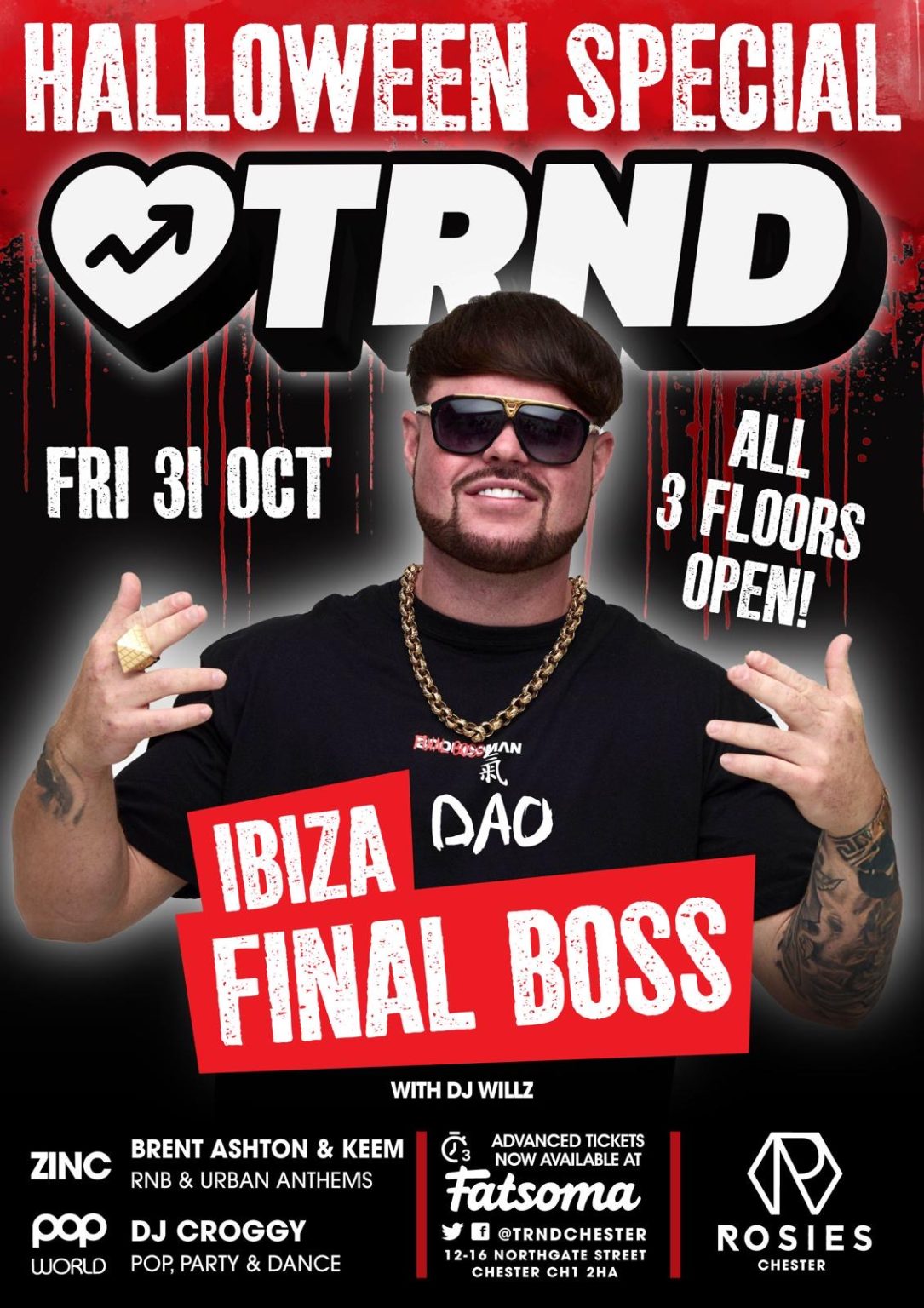 Halloween with Ibiza Final Boss at Rosies Nightclub Chester | Bond ...